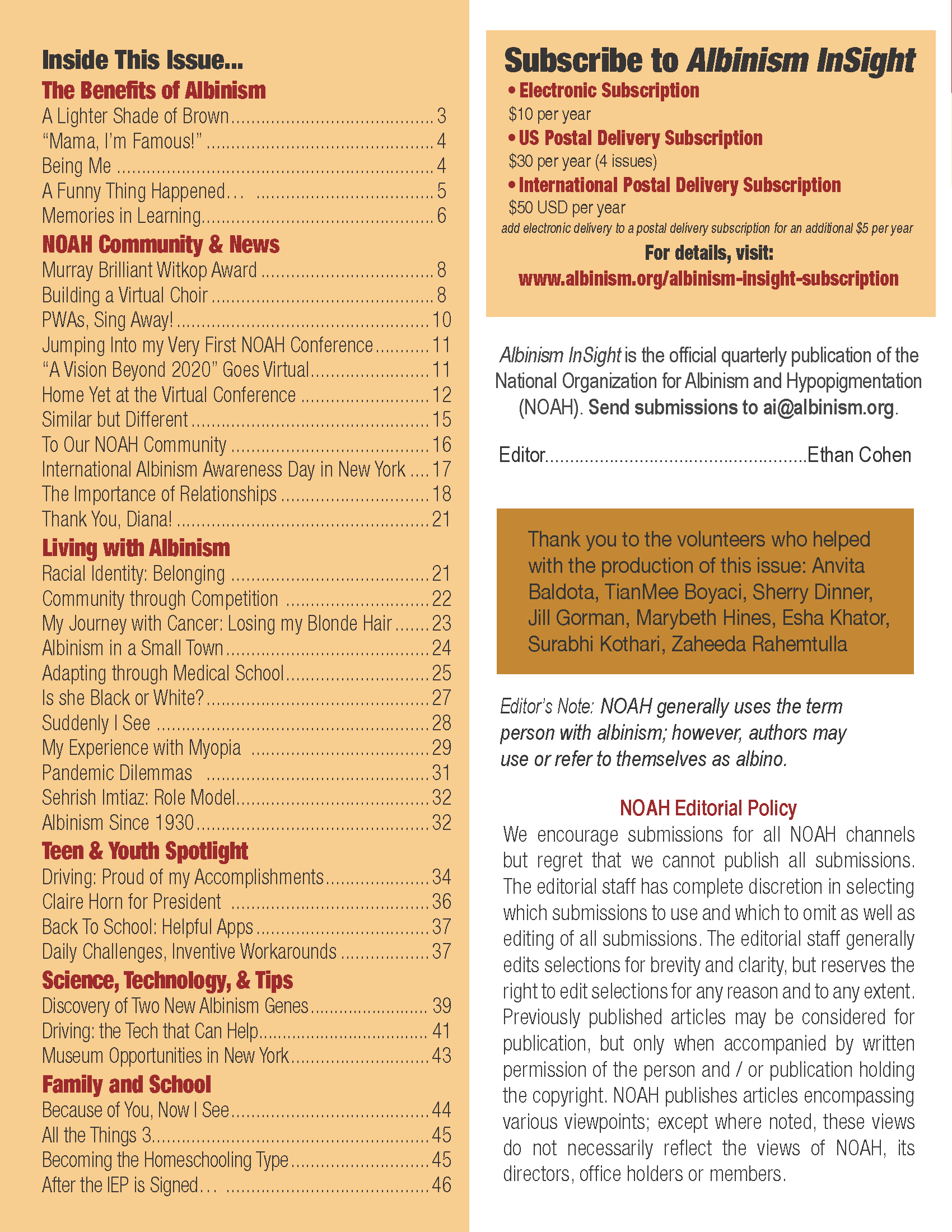 Albinism Insight - National Organization for Albinism and Hypopigmentation